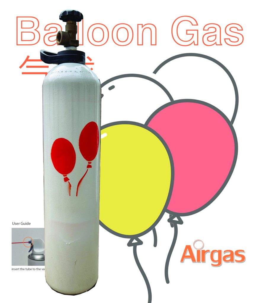 Helium Balloon Gas with refilled cylinder for 125pcs – Airgas